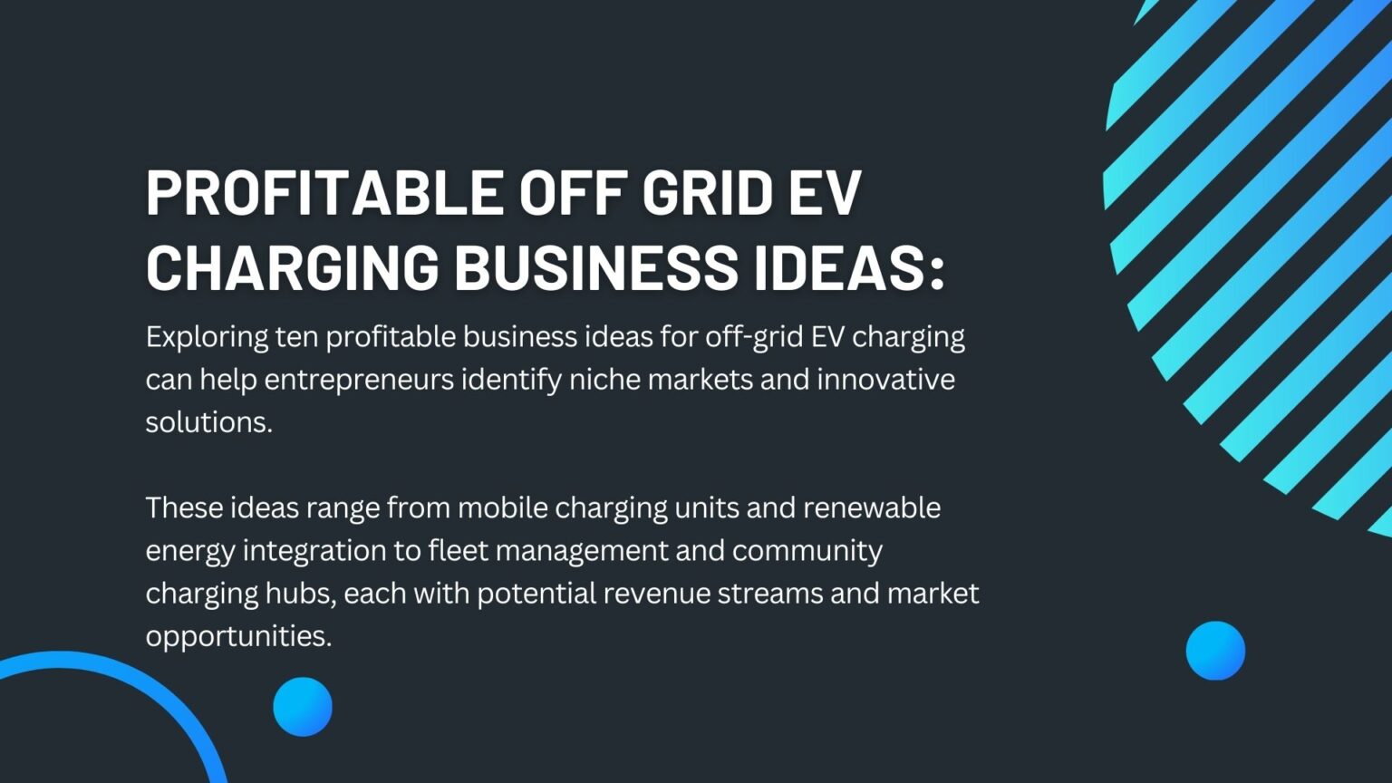 Profitable Off Grid EV Charging Station Business Idea - BB Director
